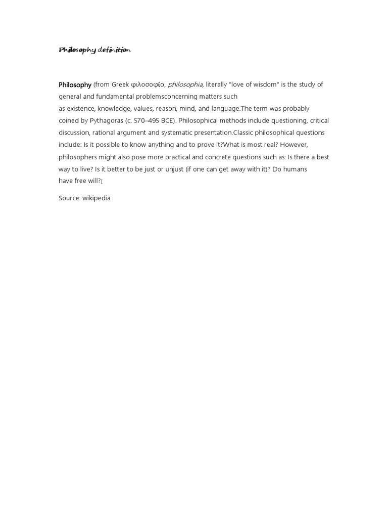 Philosophy Definition | PDF