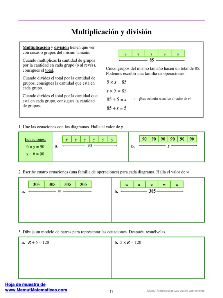Las Cuatro Operaciones Multiplicacion Division | PDF