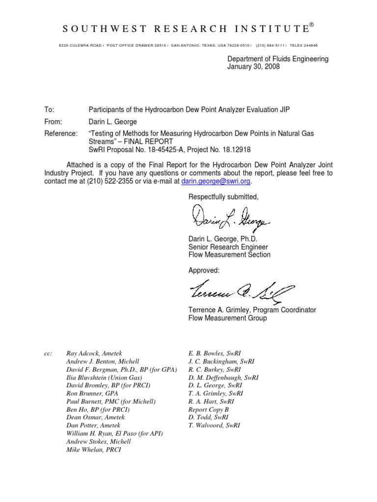 HCDP Analyzer Phase I Report Final | PDF | Phases Of Matter | Gases