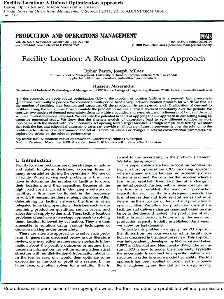 06-11 - Facility Location - A Robust Optimization Approach | PDF