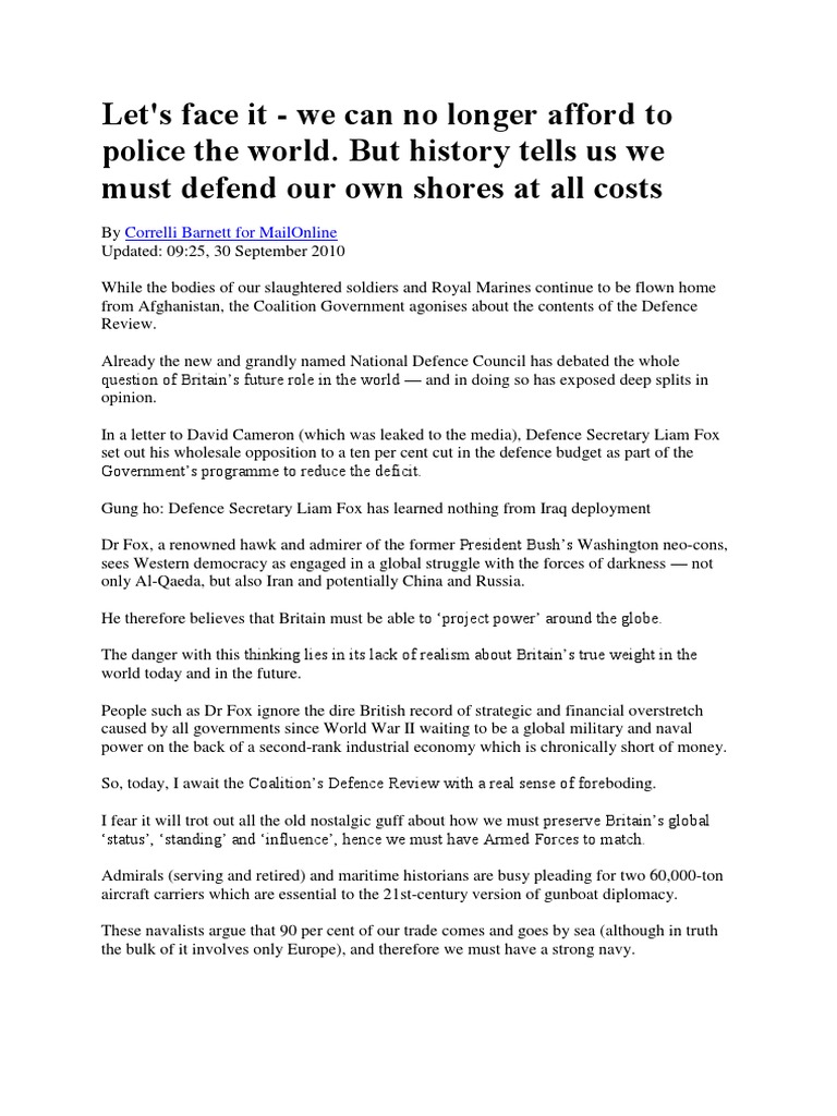 Correlli Barnett UK Foreign and Defence Policy | PDF | Military | Royal ...