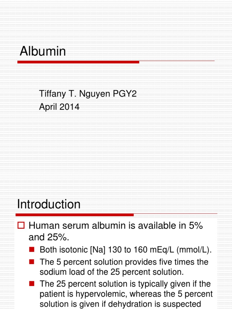 Albumin | PDF | Sepsis | Medicine