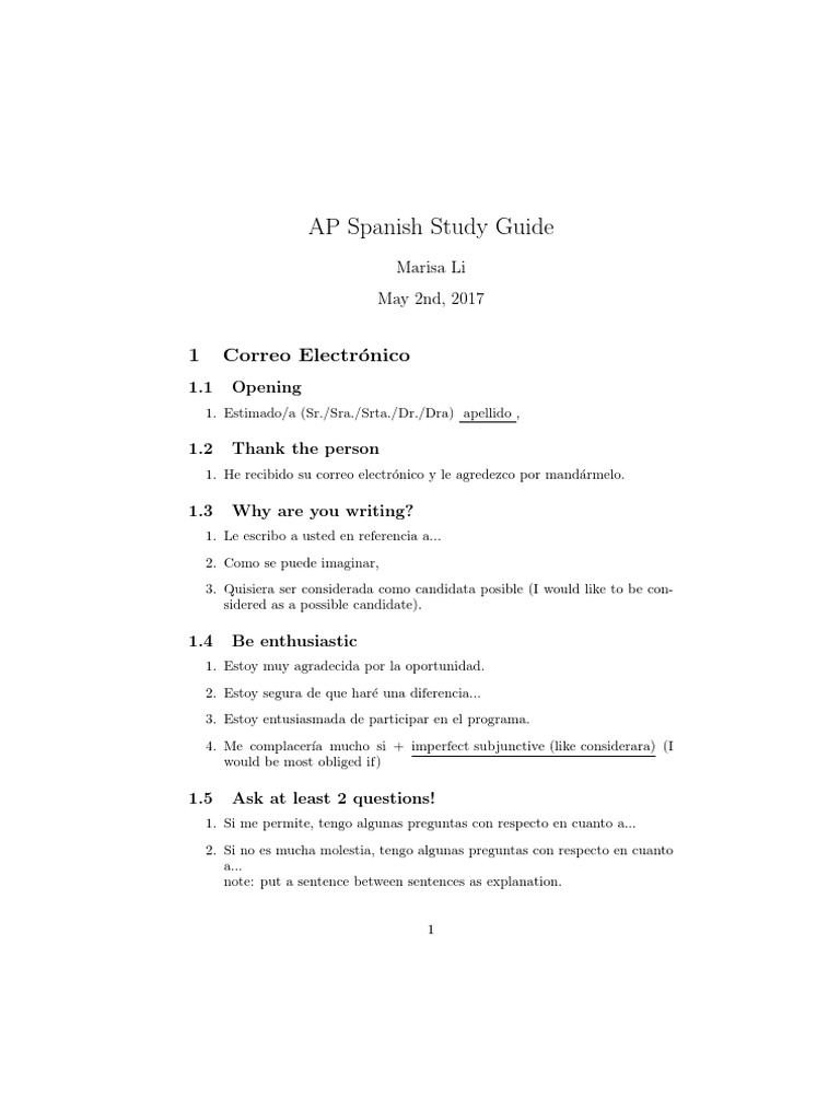 AP Spanish Study Guide | PDF | Entretenimiento (general)