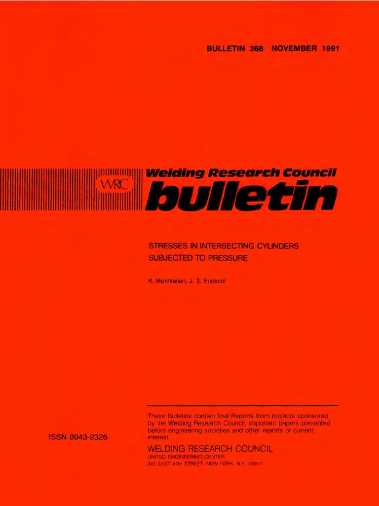 Wrc-Bull368 91 | PDF | Stress (Mechanics) | Welding