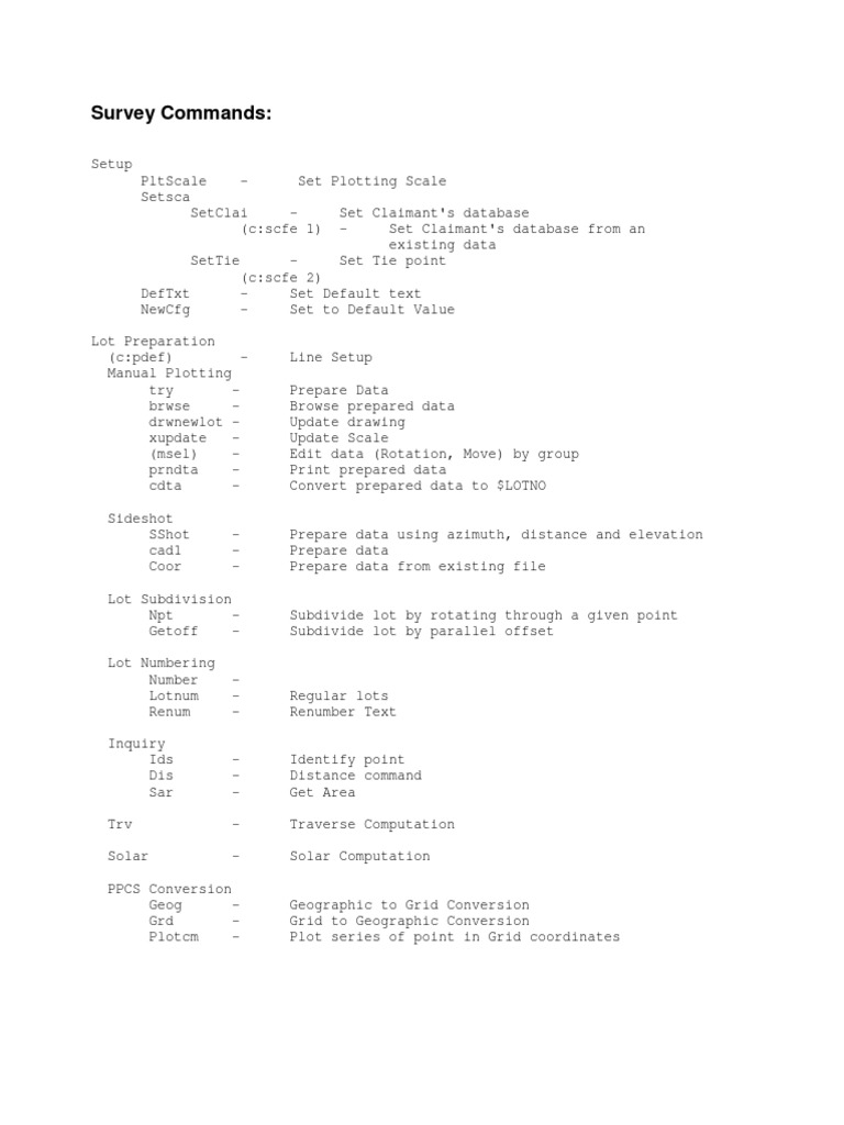 Survey Commands | PDF | Databases | Computer Data