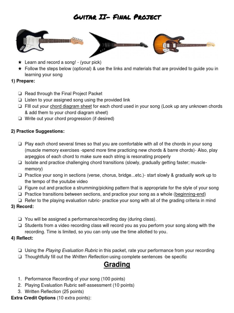 Guitar Final Project Assignment Sheet | PDF | Song Structure ...