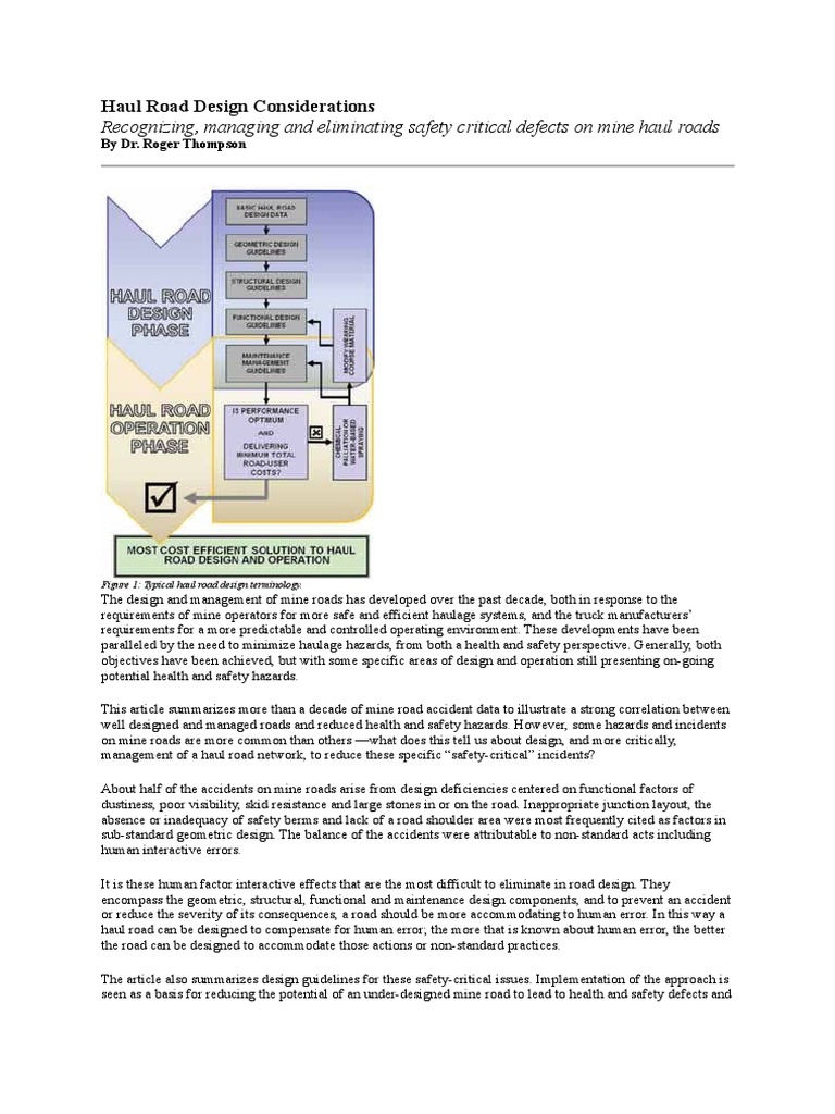 Haul Road Design Considerations | PDF | Traffic Collision | Road ...