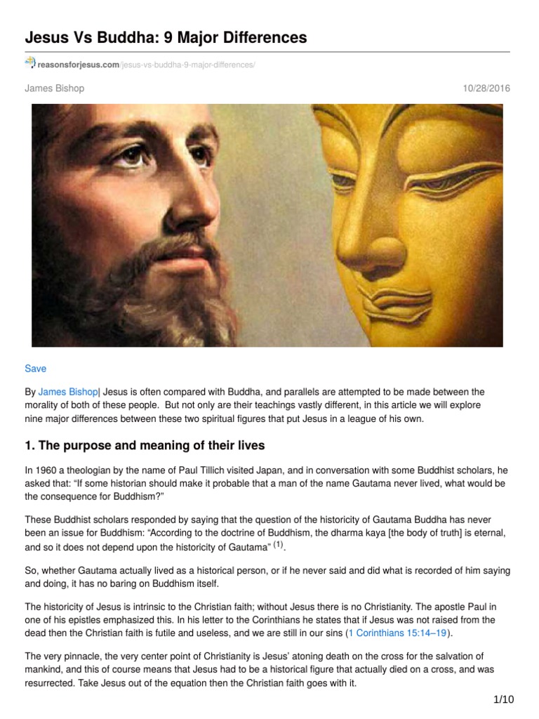 Jesus Vs Buddha 9 Major Differences | PDF | Jesus | Salvation