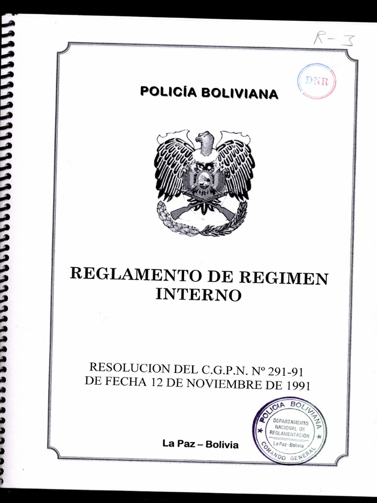 Reglamento de Régimen Interno Policia Boliviana | PDF