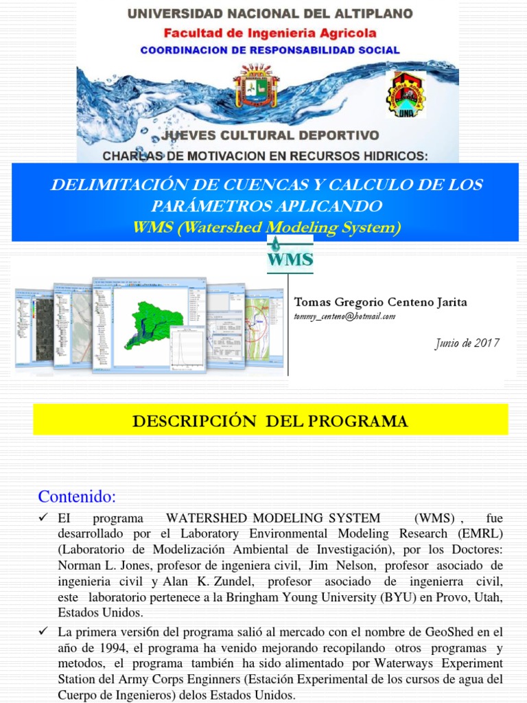 Presentacion Water Modeling System WMS Centeno | PDF | Hidrología ...