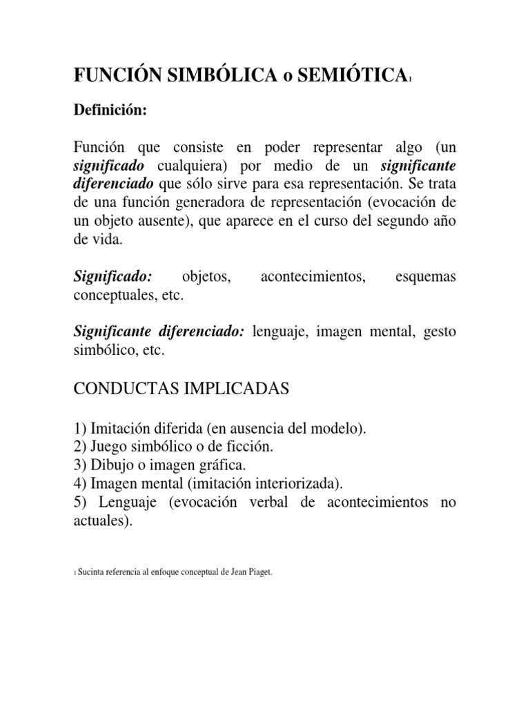 Función Simbólica o Semiótica1 | PDF