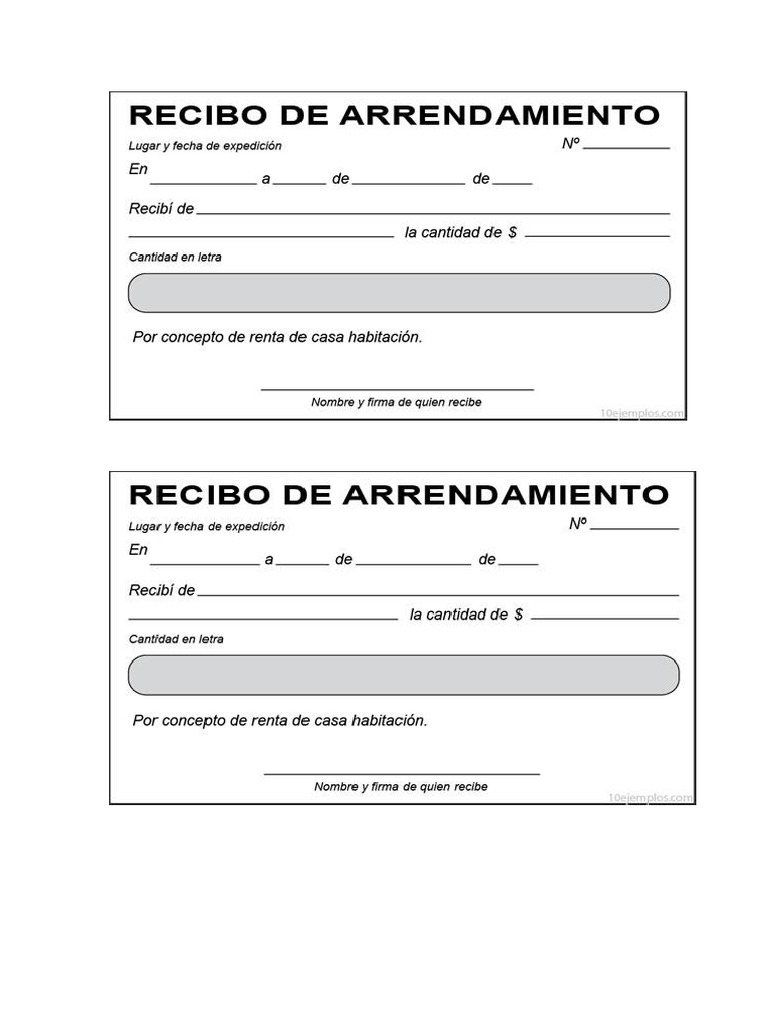 Ejemplo De Recibos De Arrendamientos Pdf/recibo De Arrendamiento Para ...