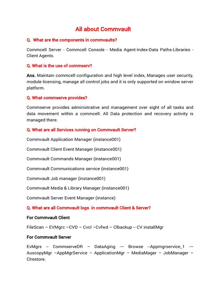 All About Commvault | PDF | Backup | File System
