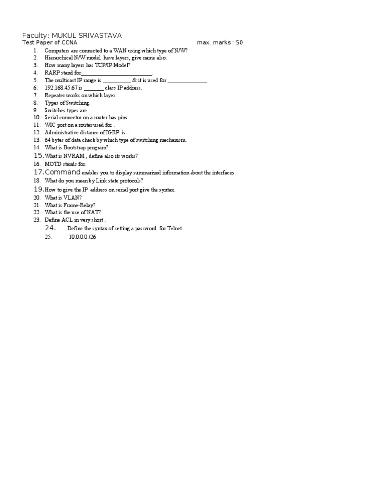 Ccna Test | PDF