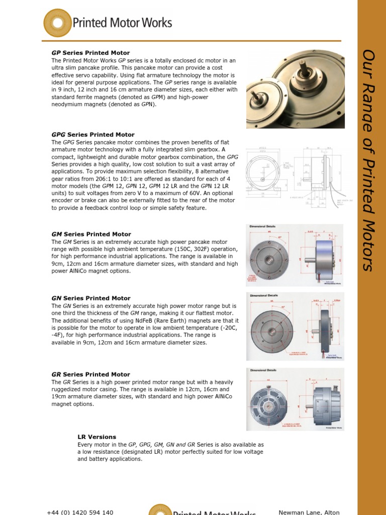 Printed Motor Works Overview 090806 | PDF | Electric Motor ...
