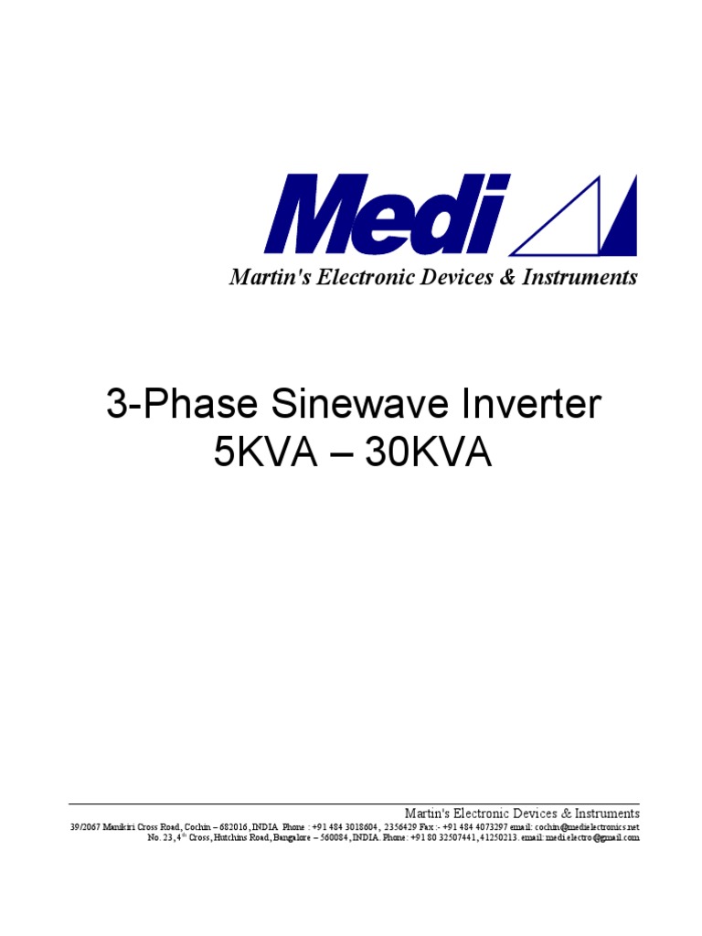Three Phase Inverter Specification | Power Inverter | Field Effect ...