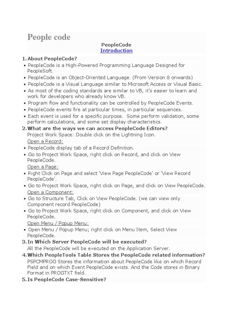 PeopleSoft Interview Technical Questions | PDF | Subroutine | Control Flow