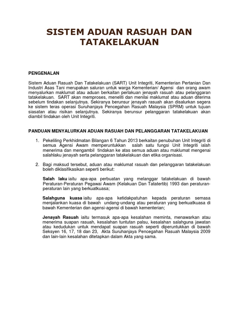 E-Aduan Rasuah Dan Tatakelakuan | PDF