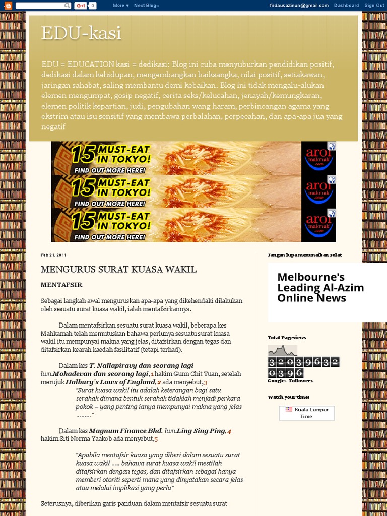 Edu-Kasi: Mengurus Surat Kuasa Wakil | PDF