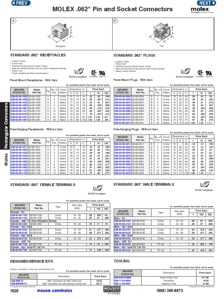 Molex | PDF | Electrical Connector | Equipment