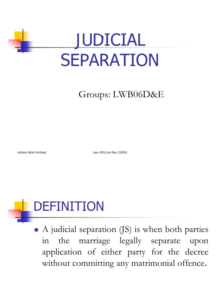 Judicial Separation | PDF | Divorce | Marriage