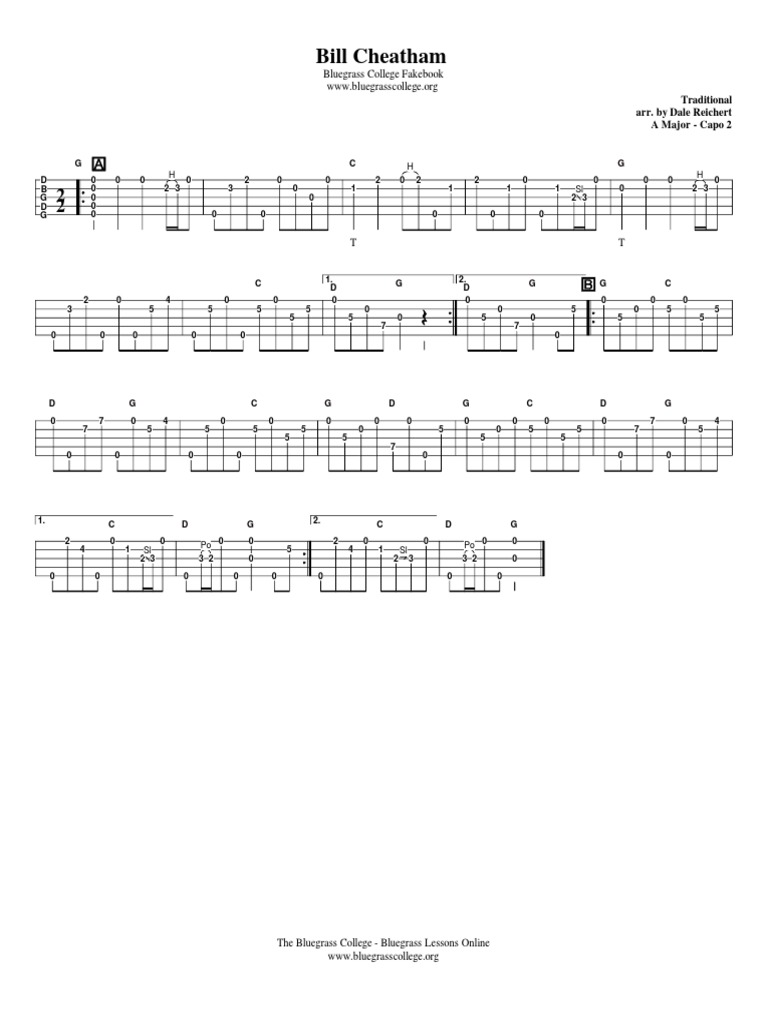 Bill Cheatham: Bluegrass College Fakebook | PDF