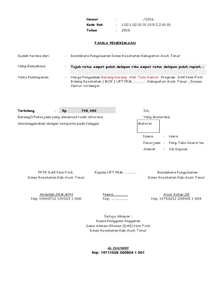 Contoh ATK Untuk Puskesmas | PDF