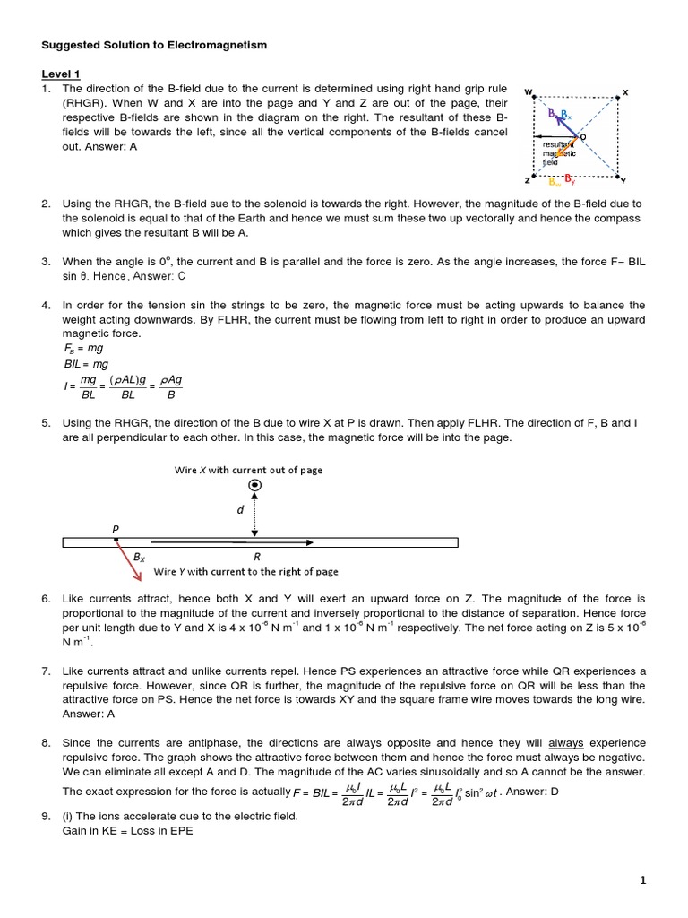 15 Electromagnetism Solutions | PDF | Magnetic Field | Loudspeaker