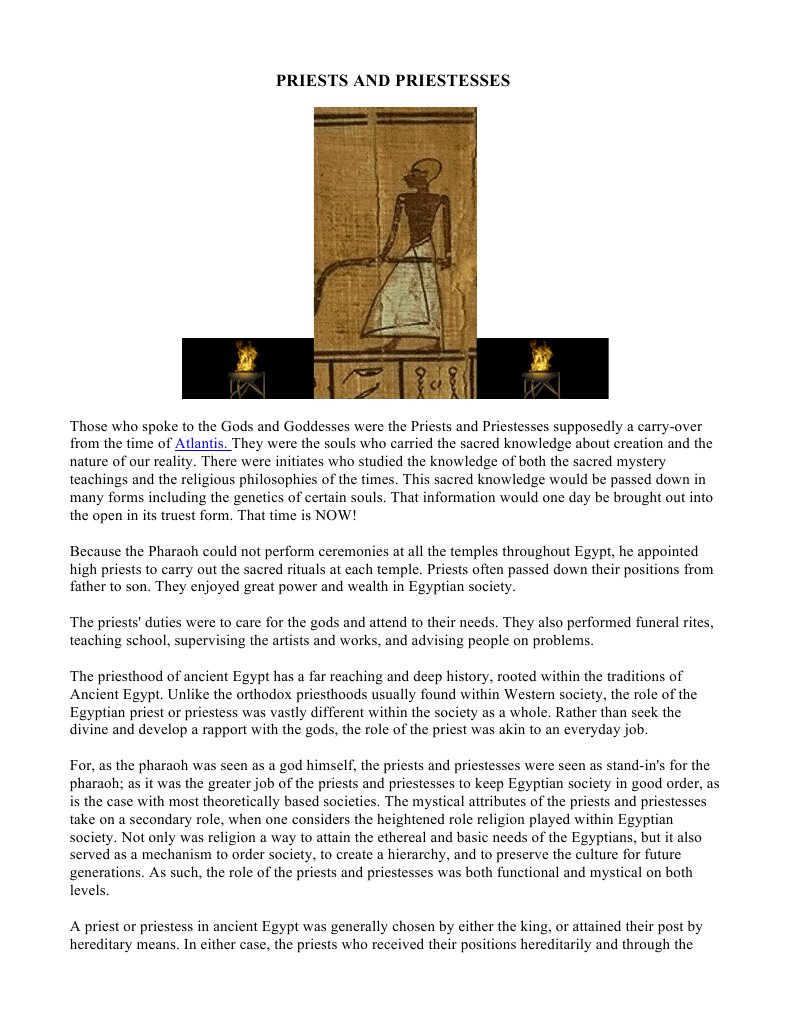 Roles of Priests and Priestesses in Egypt | PDF | Priest | Ancient ...