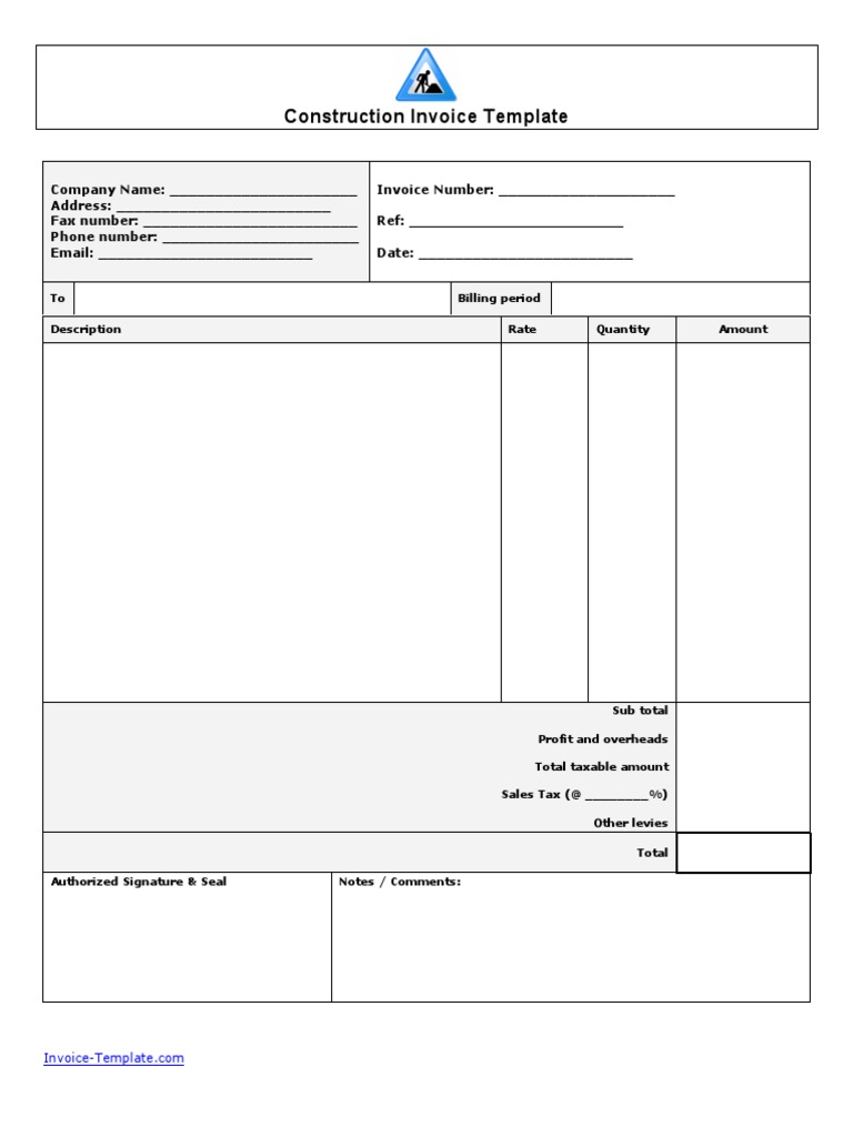 Construction Invoice Template | PDF | Government Finances | Taxes