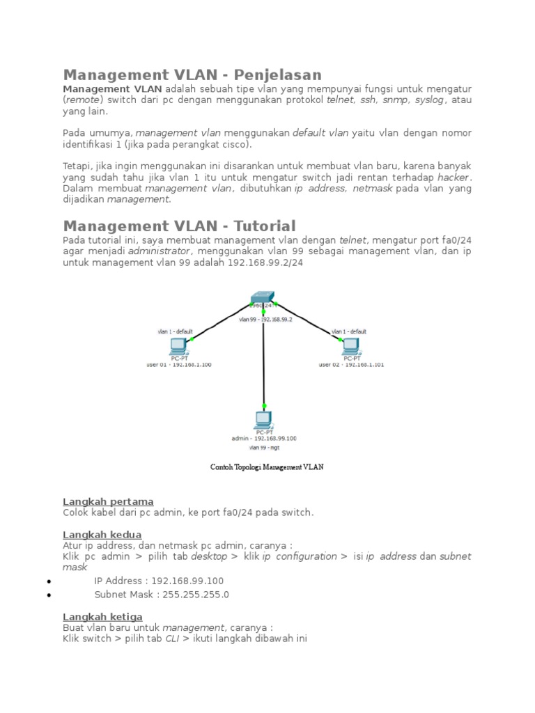 Management VLAN | PDF | Komputer