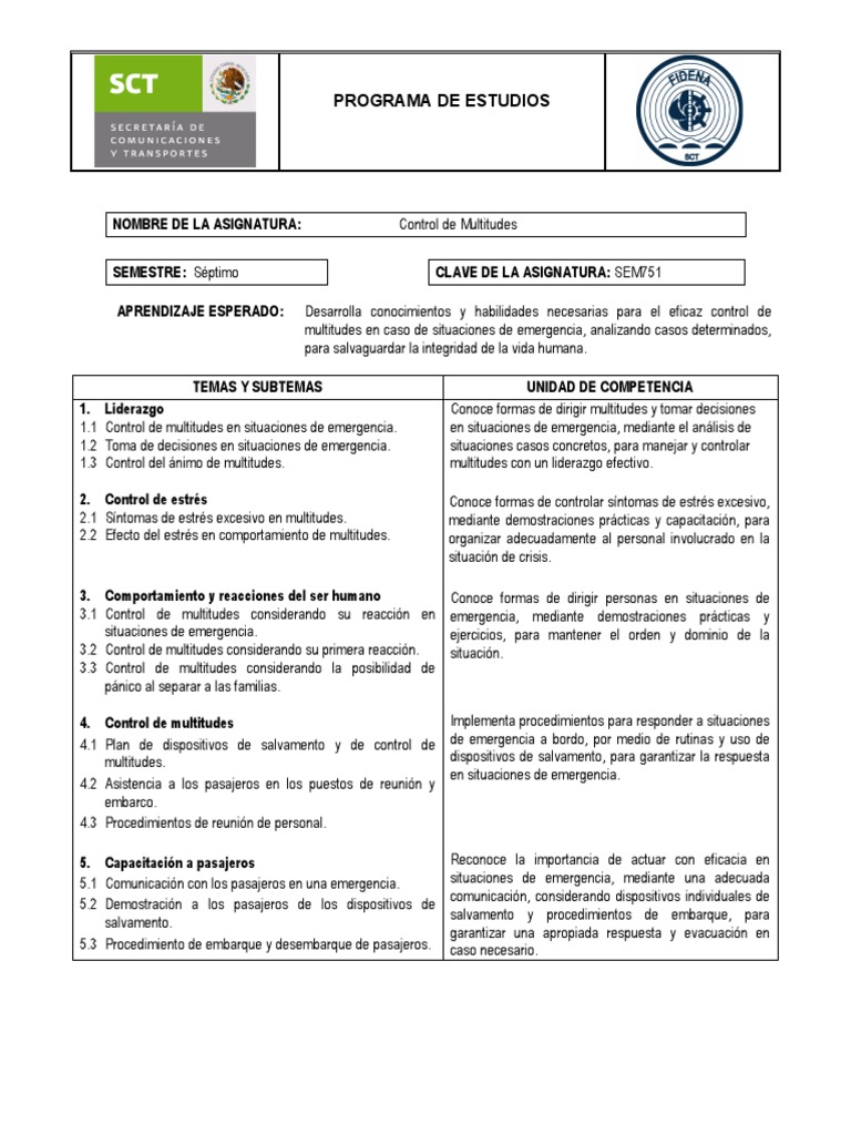 PPE (SEP) Control de Multitudes SEM751-1 | PDF | Estrés (biología) | Liderazgo