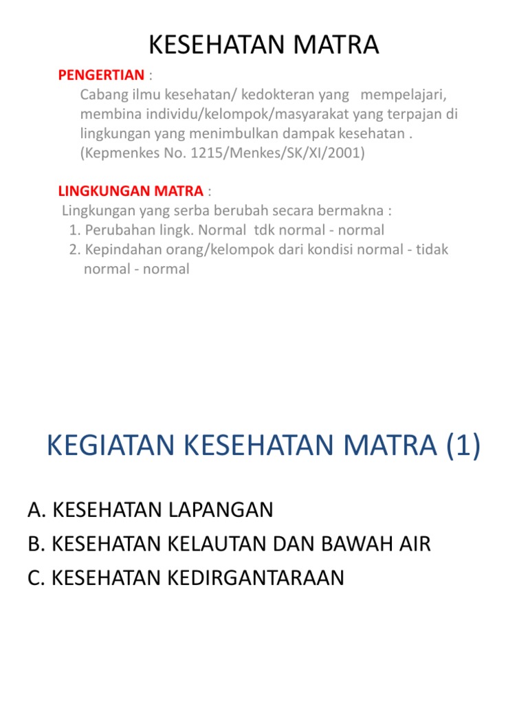 Kesehatan Matra | PDF