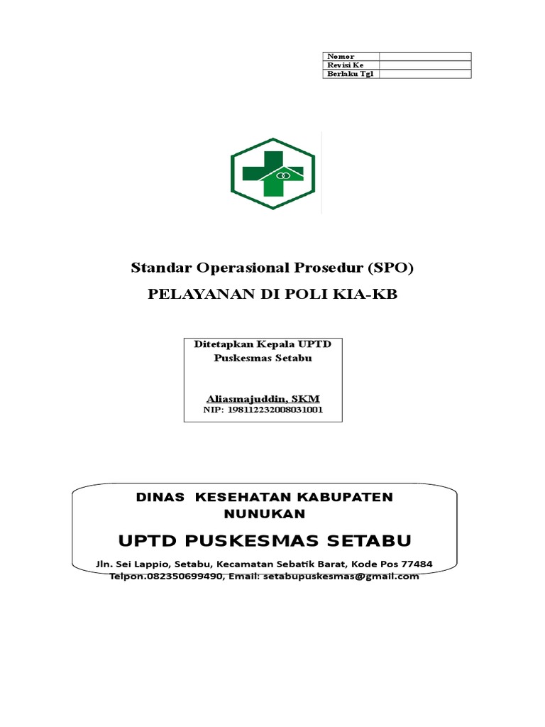 SOP Pelayanan Poli Kia-Kb | PDF