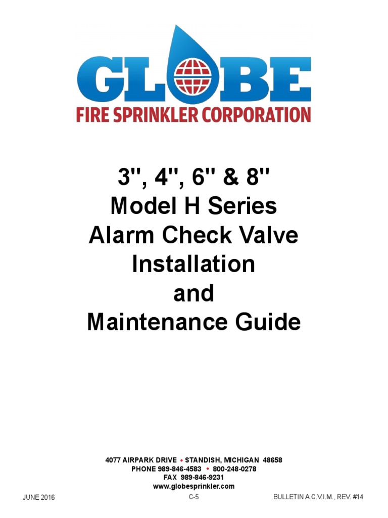 Globe Alarm Check Valve Guide | PDF | Fire Sprinkler System | Valve