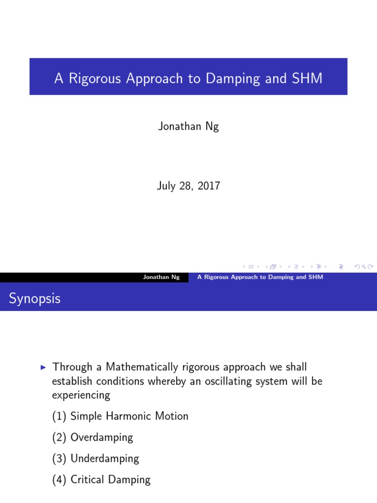 Damping and SHM | PDF | Ordinary Differential Equation | Differential Calculus
