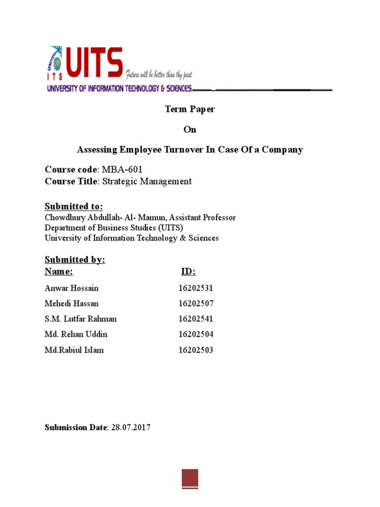 Employee Turnover Assessment Report | PDF | Employee Retention ...