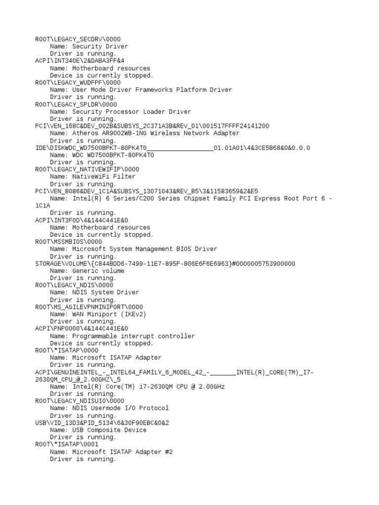 Dev List | PDF | Device Driver | Usb