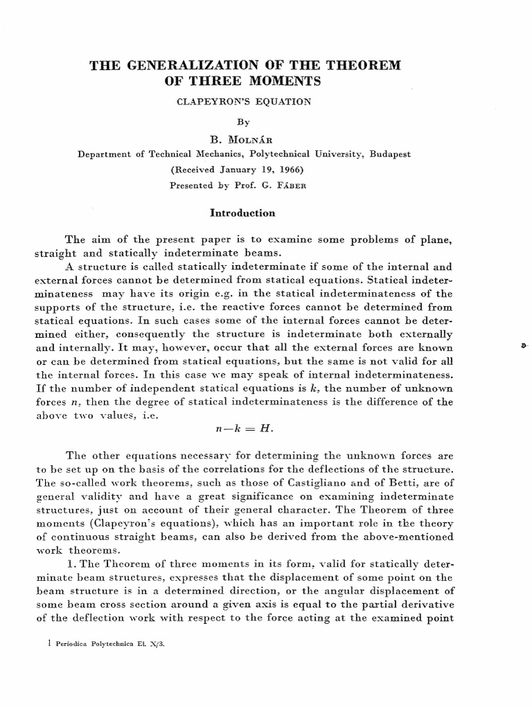 Three Moment Equation Paper | PDF | Bending | Beam (Structure)