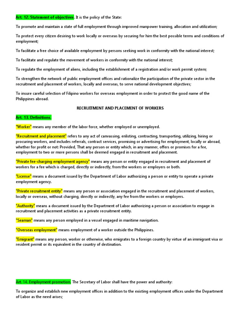 Pre-Employement (Labor Code) | PDF | Employment | Labour Law