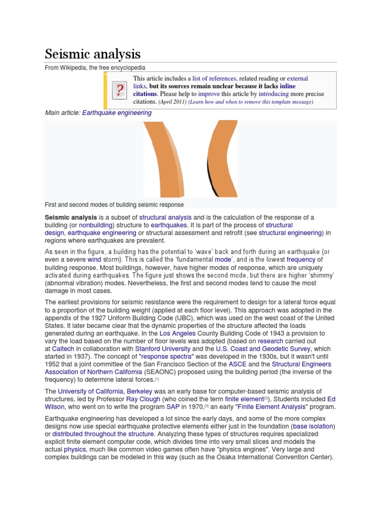 Seismic Analysis: Earthquake Engineering | PDF | Mathematical Analysis ...