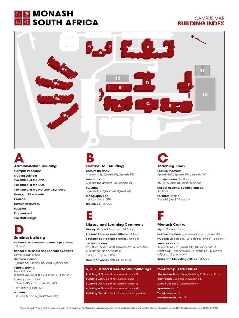 Campus Map Key: A Visual Guide to Building Functions and Facilities at ...