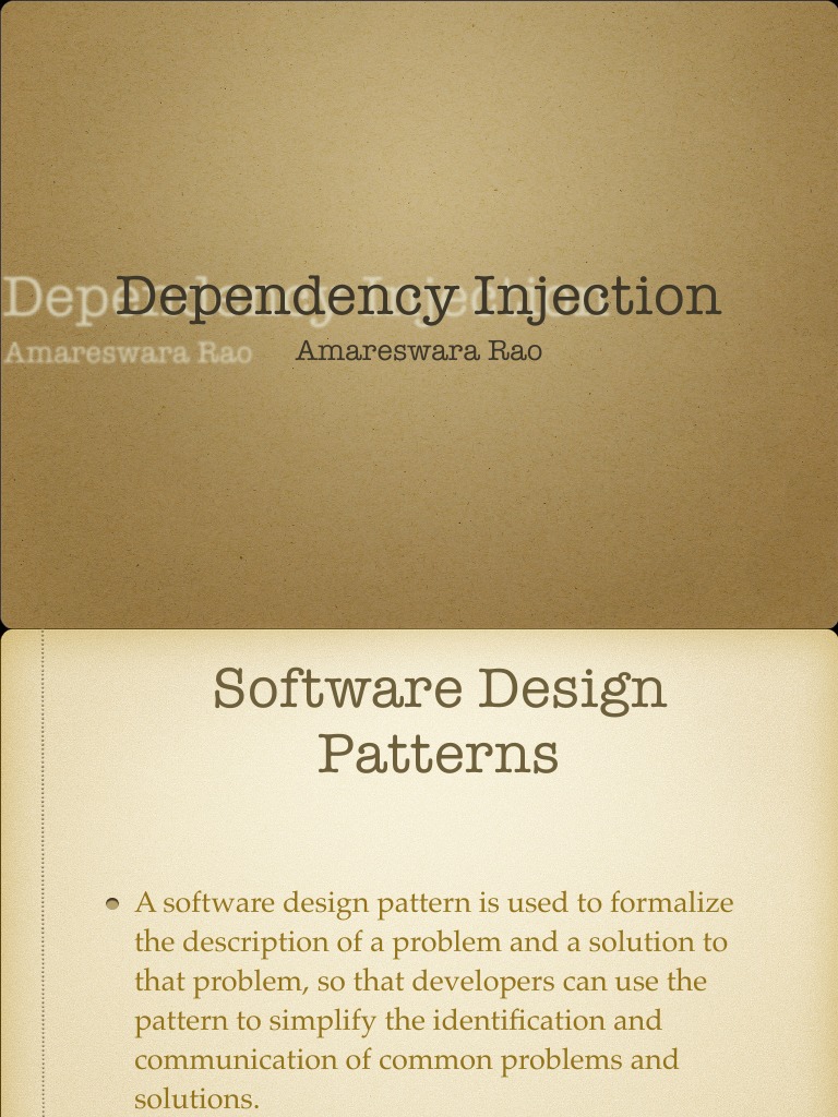Dependency Injection | PDF | Software Design Pattern | Constructor (Object Oriented Programming)