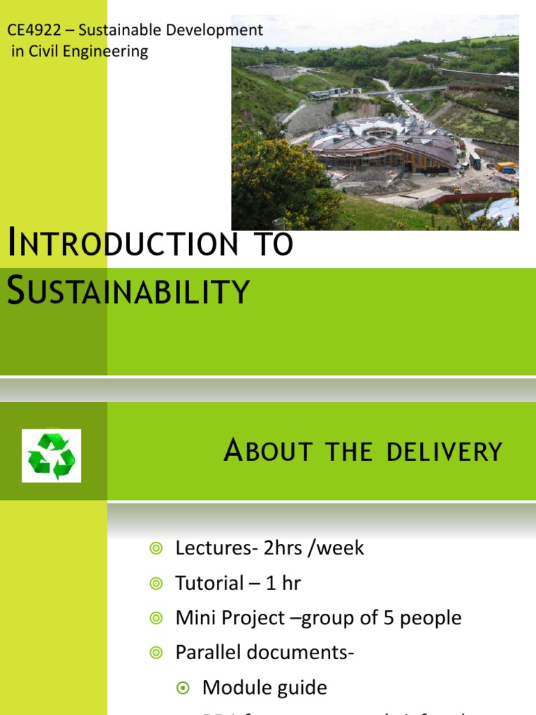 01 Intro To Sustainability | PDF | Sustainability | Engineering
