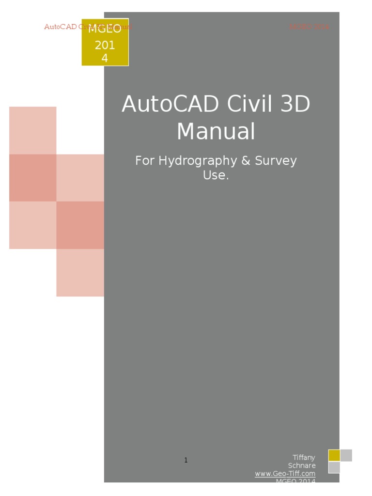 Autocad Civil 3D Manual: For Hydrography & Survey Use | PDF | Auto Cad ...