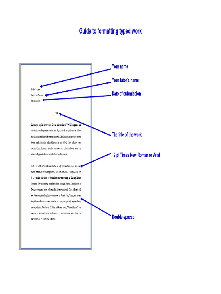 Guide To Formatting Typed Work | PDF