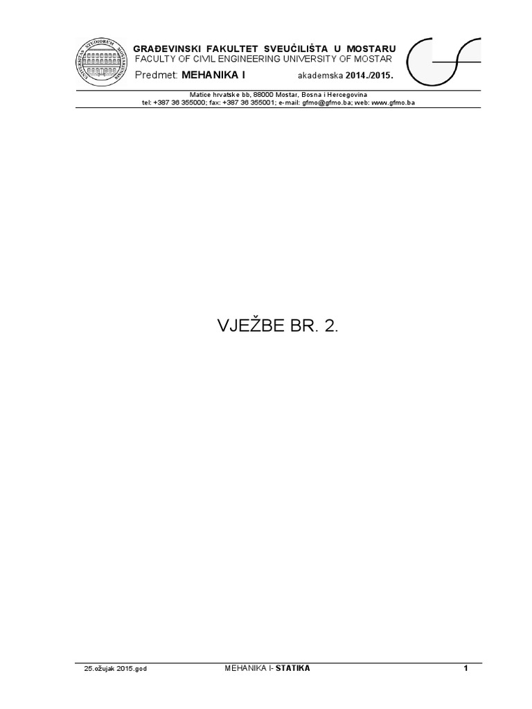Mehanika 2. Vjezbe | PDF