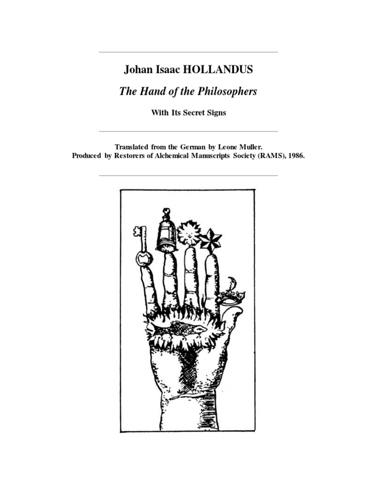 Hollandus - The Hand of The Philosophers | PDF | Alchemy | Distilled ...