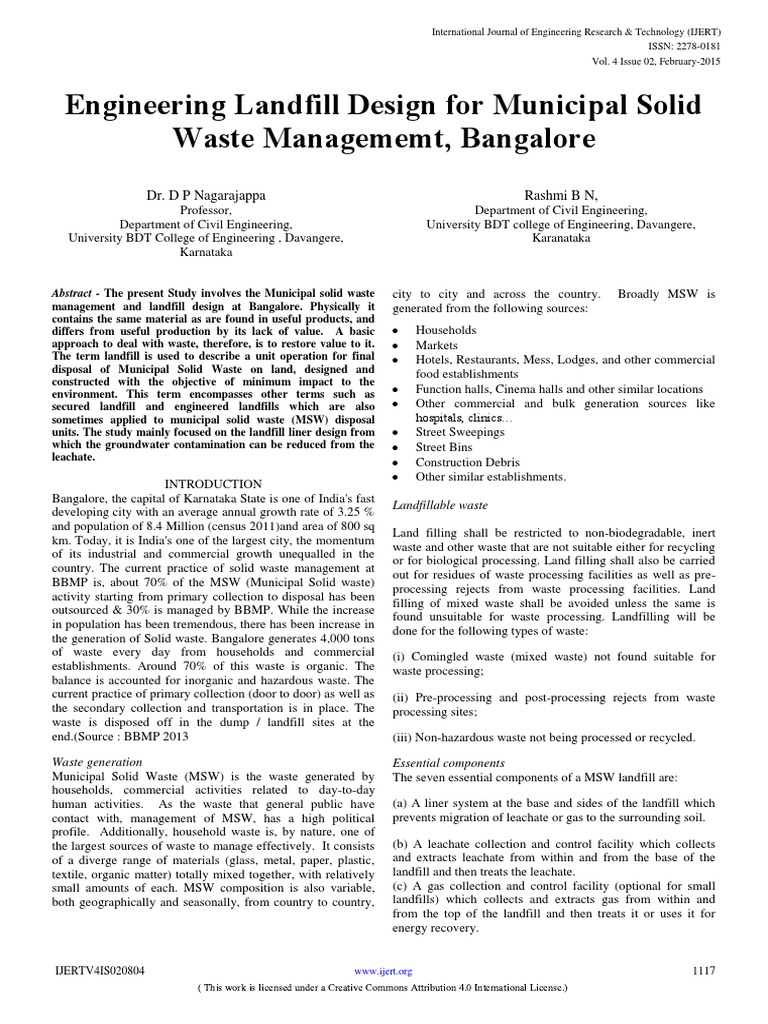 Engineering Landfill Design For Municipal Solid Waste Managememt ...