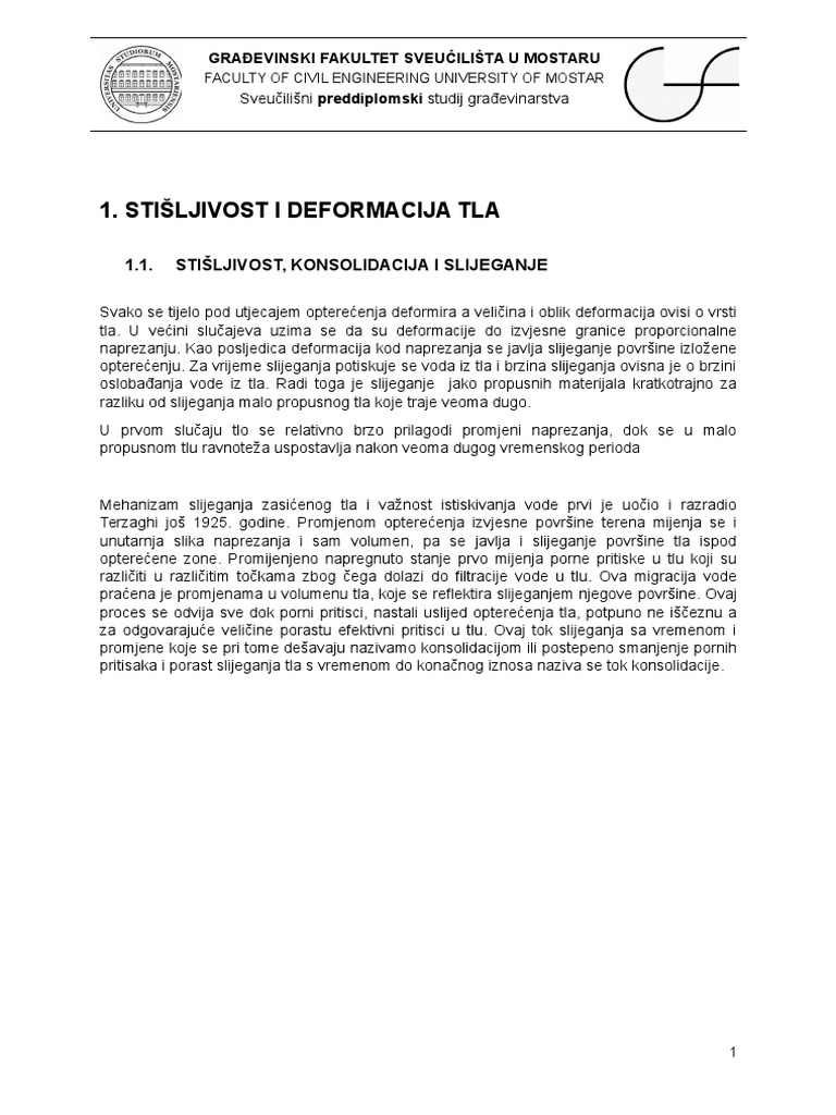 Stisljivost I Deformacije Tla | PDF